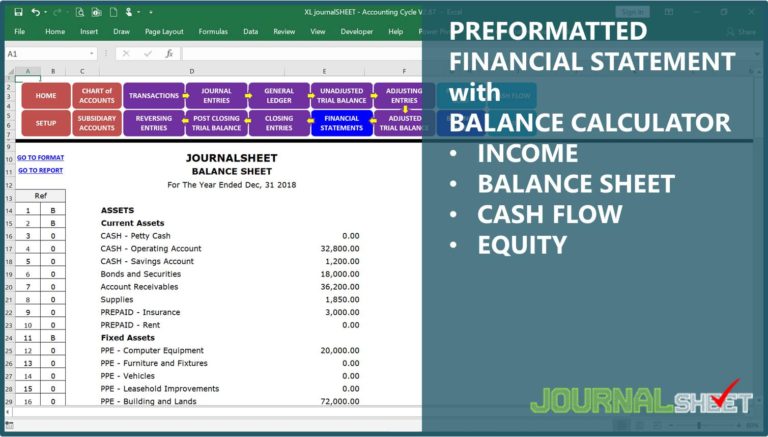 Accounting Cycle Spreadsheet - journalSHEET