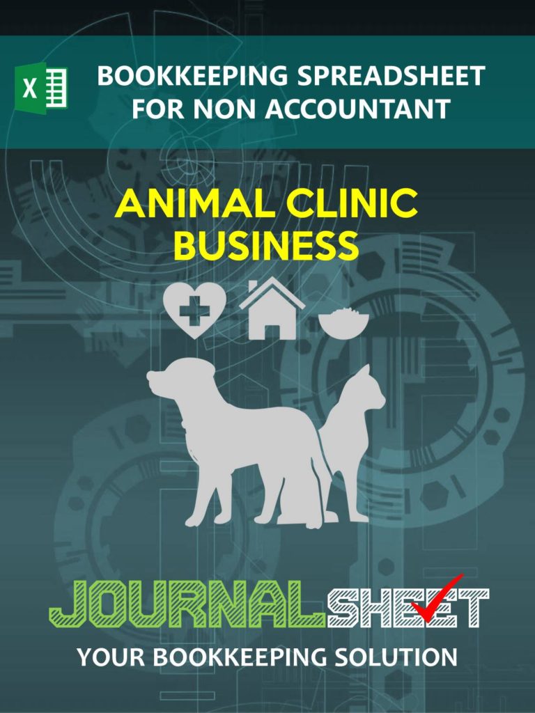 JS204-FNA-XL ANIMAL CLINIC BUSINESS BOOKKEEPING - journalSHEET