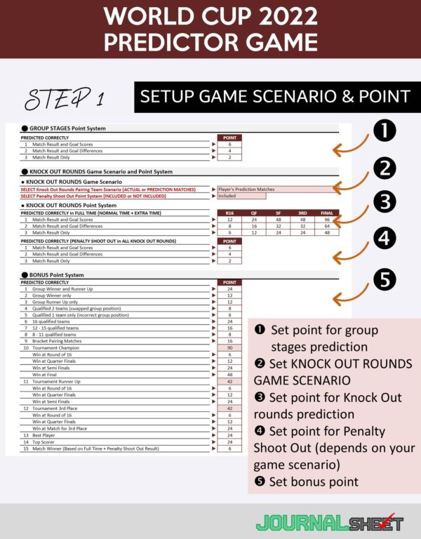 JS814-SS-XL FIFA WORLD CUP 2022 PREDICTOR GAME - journalSHEET