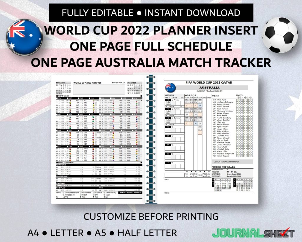 JS820-SS-XL FIFA WORLD CUP 2022 SCHEDULE | TEAM MATCH TRACKER | PLANNER ...