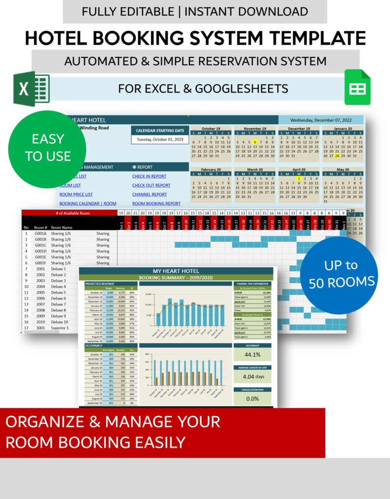JS710-S-GS HOTEL RESERVATION MANAGER | GOOGLE SPREADSHEET - journalSHEET