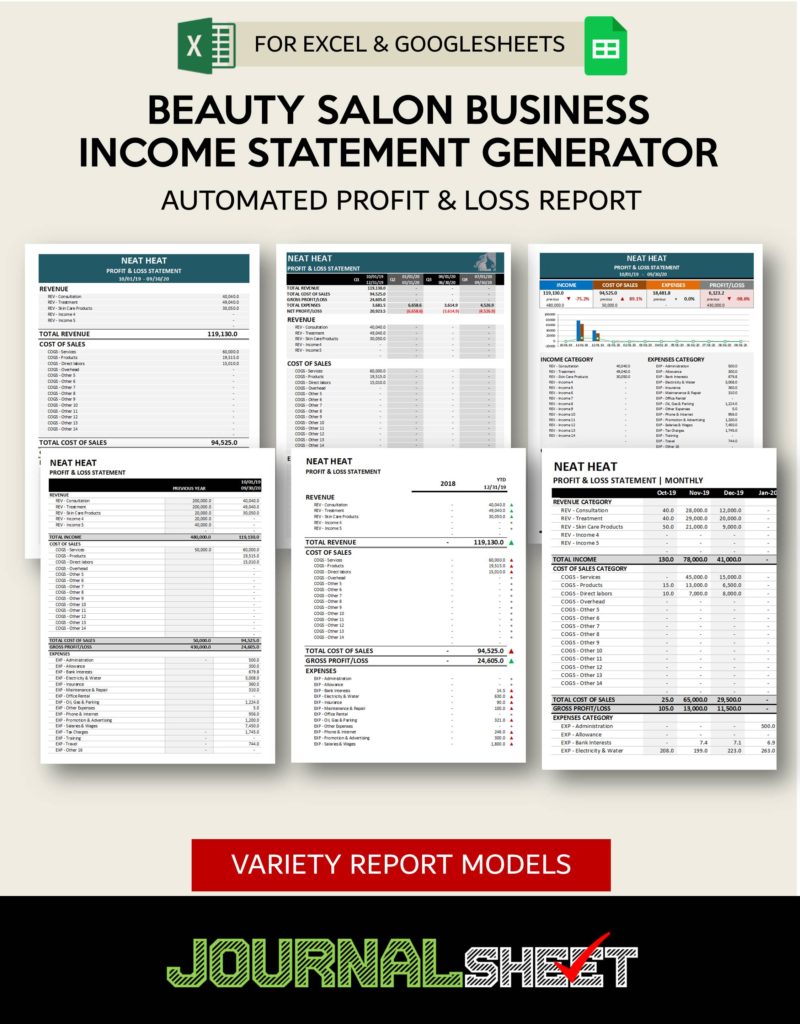JS453IS BEAUTY SALON INCOME STATEMENT GENERATOR - journalSHEET
