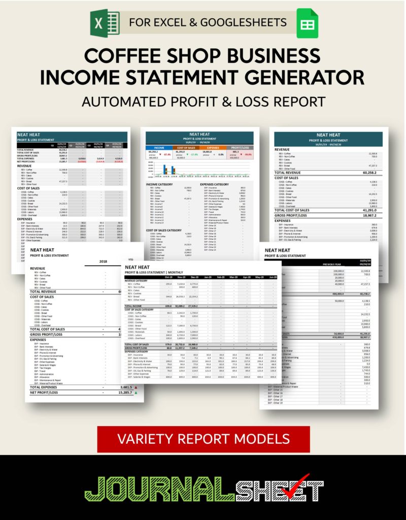 JS461IS COFFEE SHOP INCOME STATEMENT GENERATOR - journalSHEET