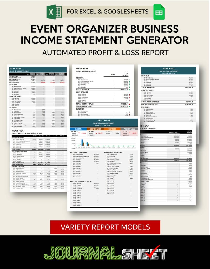 JS465IS EVENT ORGANIZER INCOME STATEMENT GENERATOR - journalSHEET
